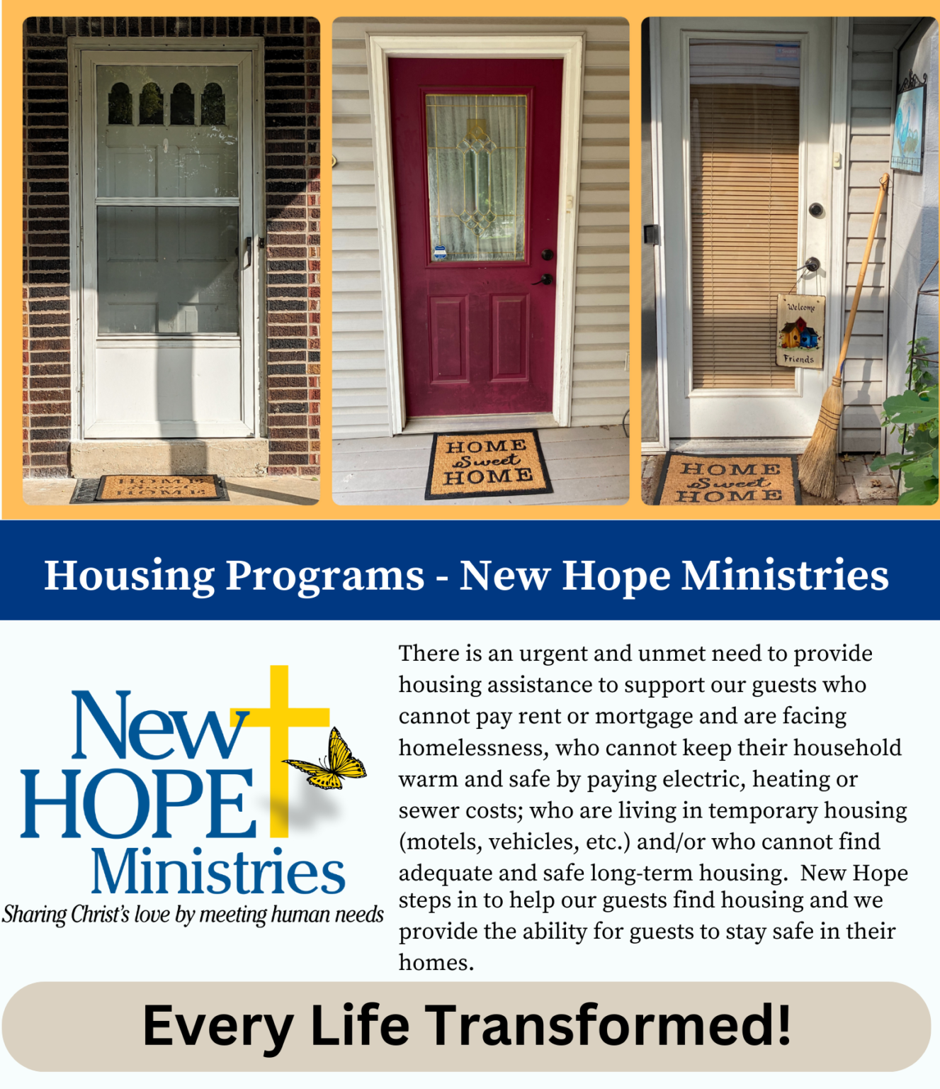 Housing Assistance - New Hope Ministries - Sharing Christ's Love By Meeting Human Needs
